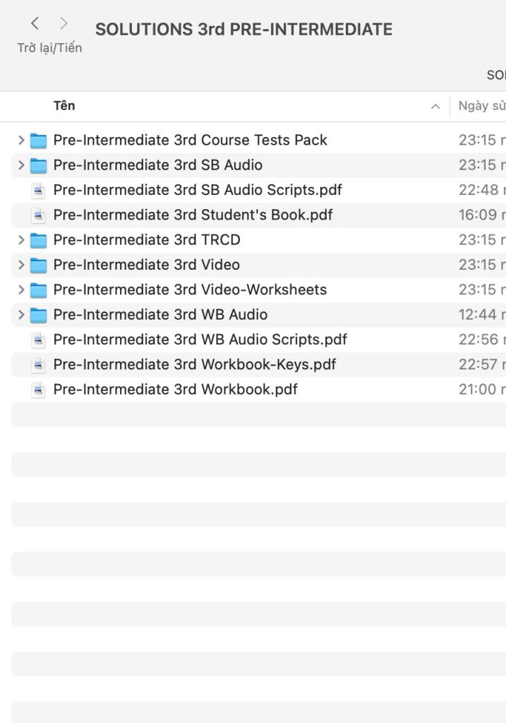 Full Bộ giáo trình “Solutions” Pre-Intermediate-3rd Edition bản siêu ...